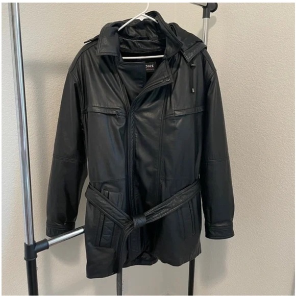 Wilson | Jackets & Coats | Wilson Mens Black Leather Jacket With ...